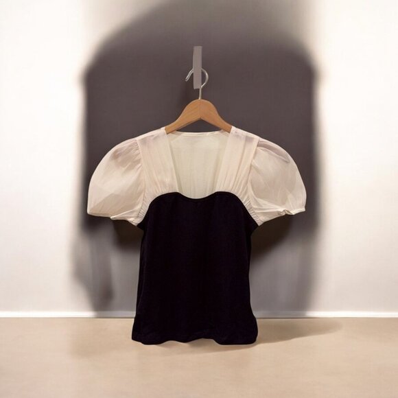 J.ING | Tops | Nwt Jing Short Sleeve Mixed Media Blouse Top | Poshmark